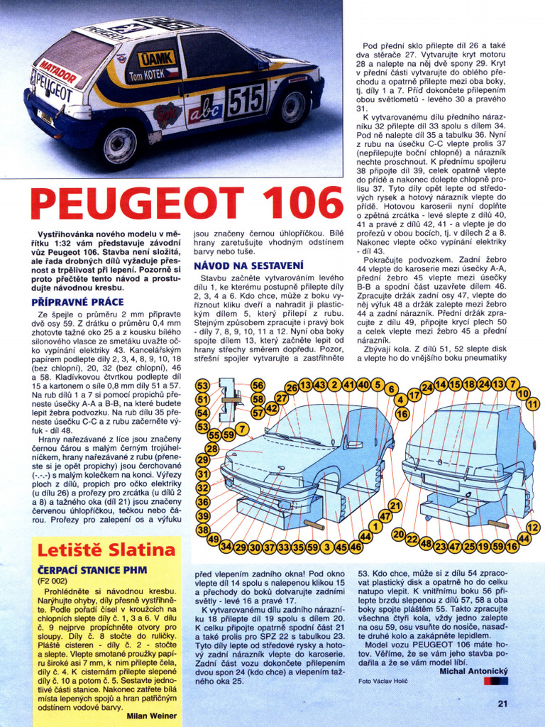 Paper Model (ABC Magazine) Peugeot 106 | PDF