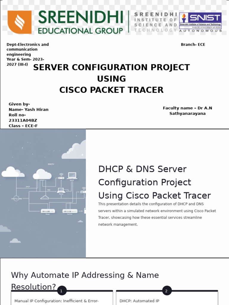 DHCP & DNS Server Setup in Cisco Packet Tracer | PDF | Ip Address ...