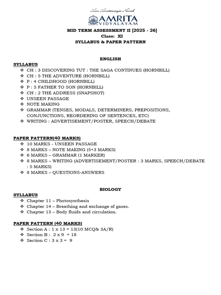 Class Xi Science Syllabus and Paper Pattern | PDF | Physical Chemistry ...