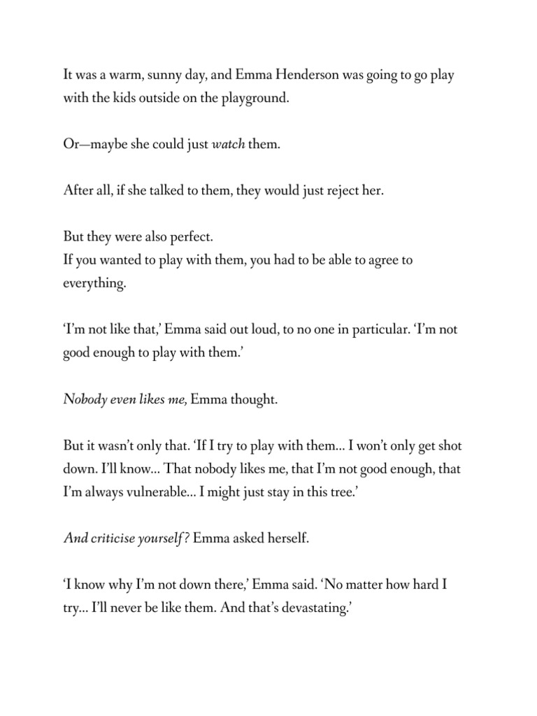 Emma's Journey to Self-Acceptance | PDF