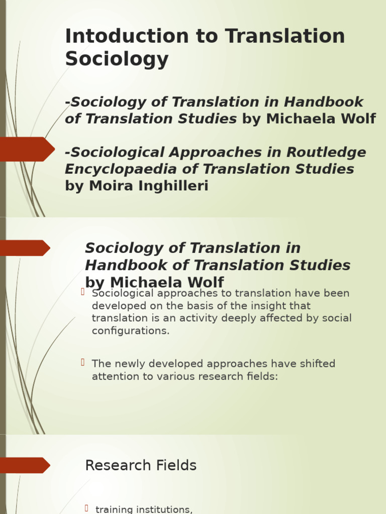 Sociology of Translation SoT | PDF | Sociology | Behavioural Sciences