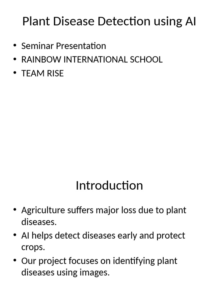 Plant Disease Detection Presentation Updated | PDF