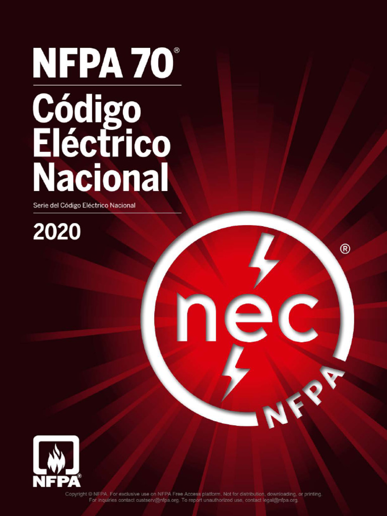 NFPA 70 2020 ESPAÑOL Codigo Electrico Nacional | PDF