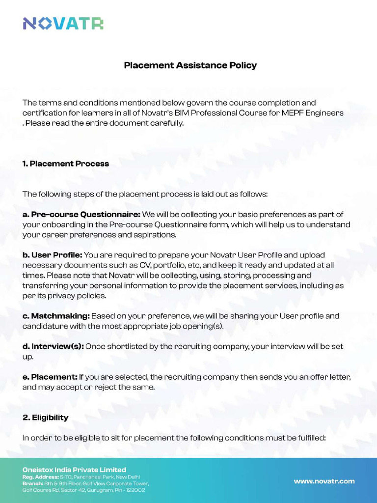 MEPF Placement Policy | PDF