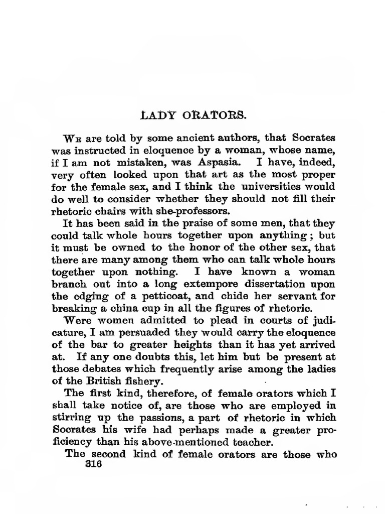 Essays of Joseph Addison lady orator | PDF | Rhetoric