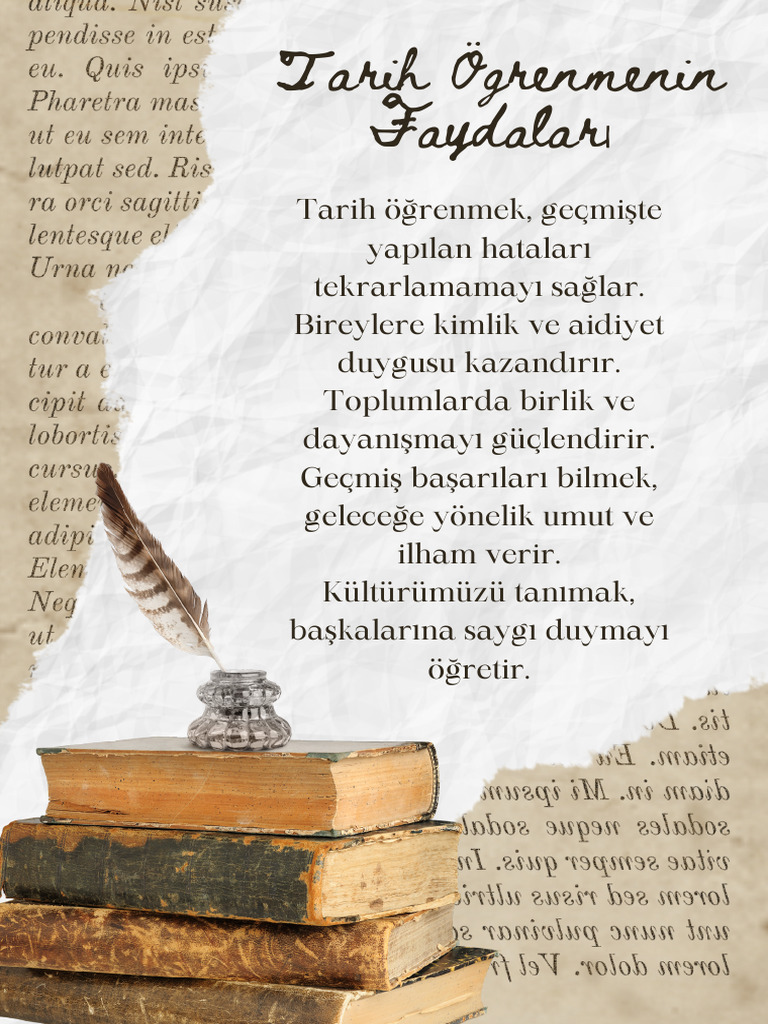 Brown Vintage History Quote Poster | PDF