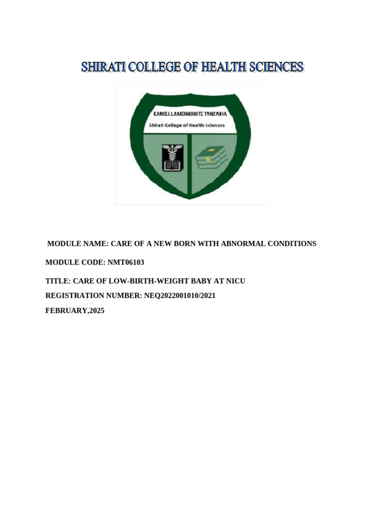 CCF NEWBORN ABNORMAL | PDF | Low Birth Weight | Preterm Birth