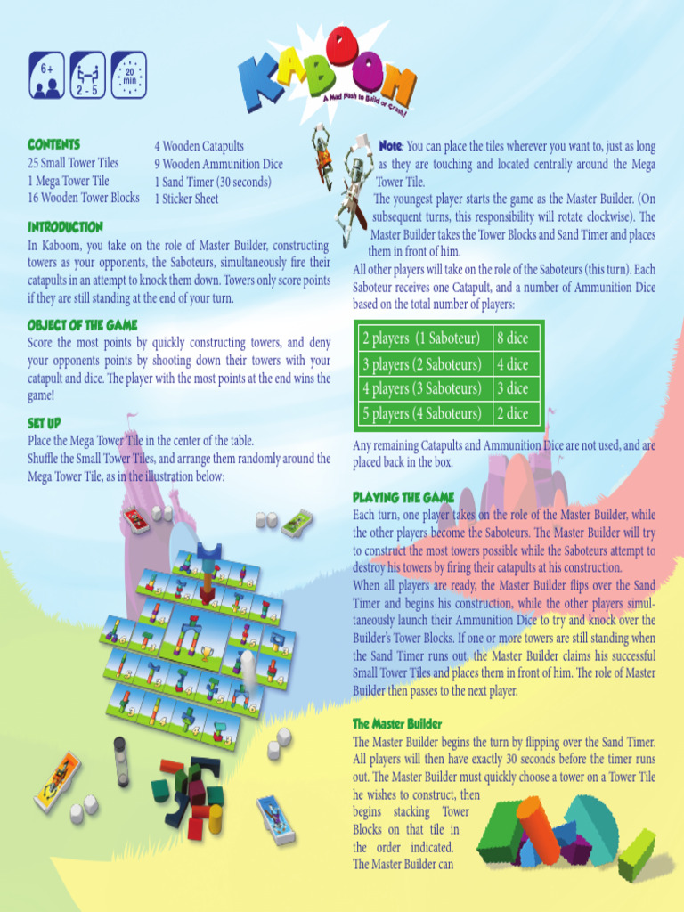 Kaboom Rules Us | PDF | Tabletop Games | Games Of Mental Skill