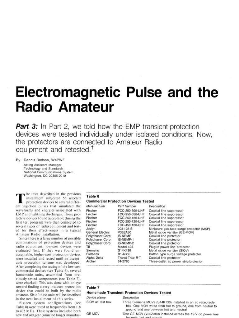 HAM Radio EMP Protection 3 | PDF