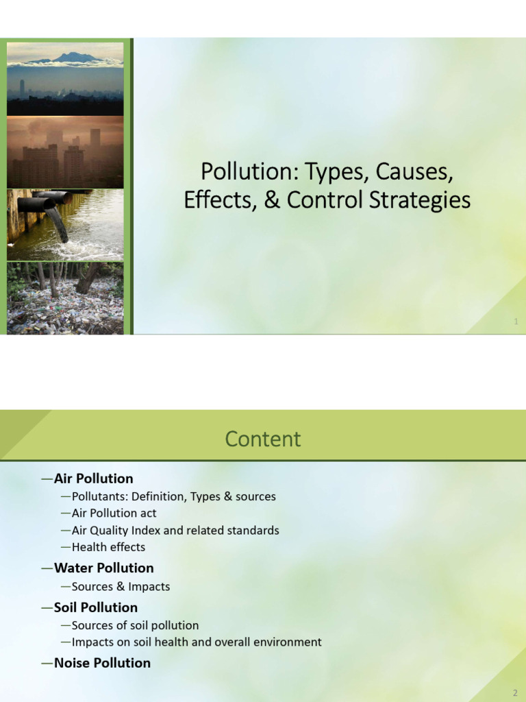 Pollution Types, Causes, and Control | PDF | Water Pollution | Air ...