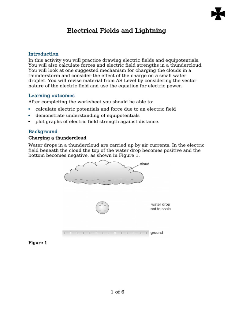 Electric Fields and Lightning | PDF | Electric Field | Lightning