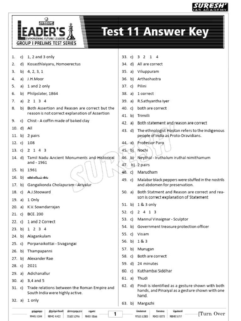 Leaders Test 11 Answer Key | PDF