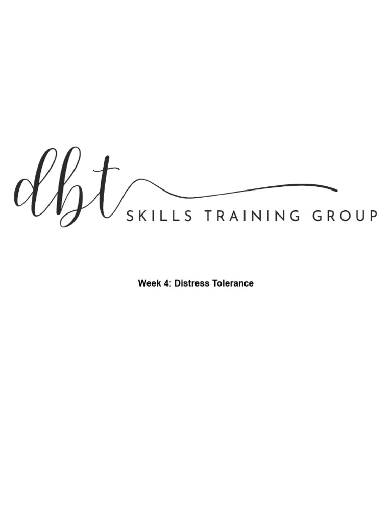 DBT Distress Tolerance Techniques Guide | PDF | Dialectical Behavior ...
