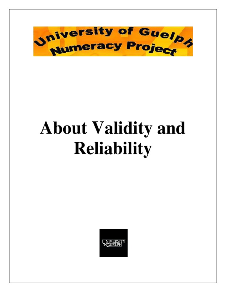 A - About Validity and Reliability | PDF | Validity (Statistics) | Cronbach's Alpha