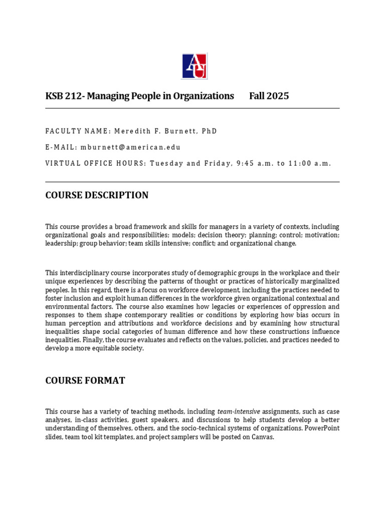 Managing People in Organizations Course | PDF | Leadership | Motivation