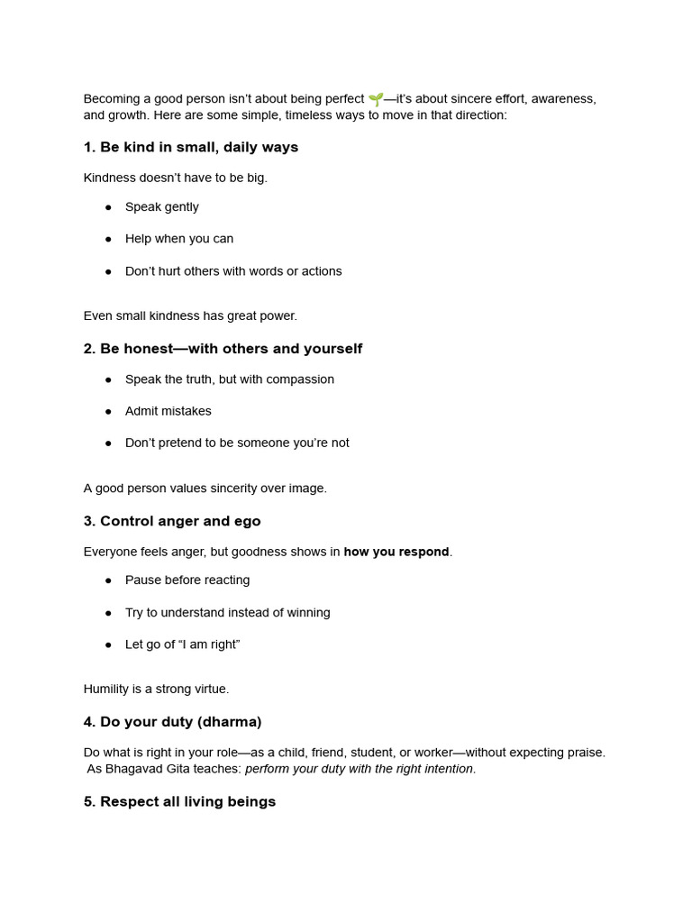 Becoming A Good Person Isn't About Being Perfect | PDF | Thought | Humility