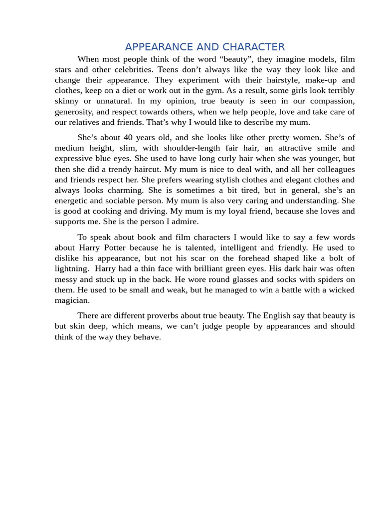 1.Appearance and Character | PDF