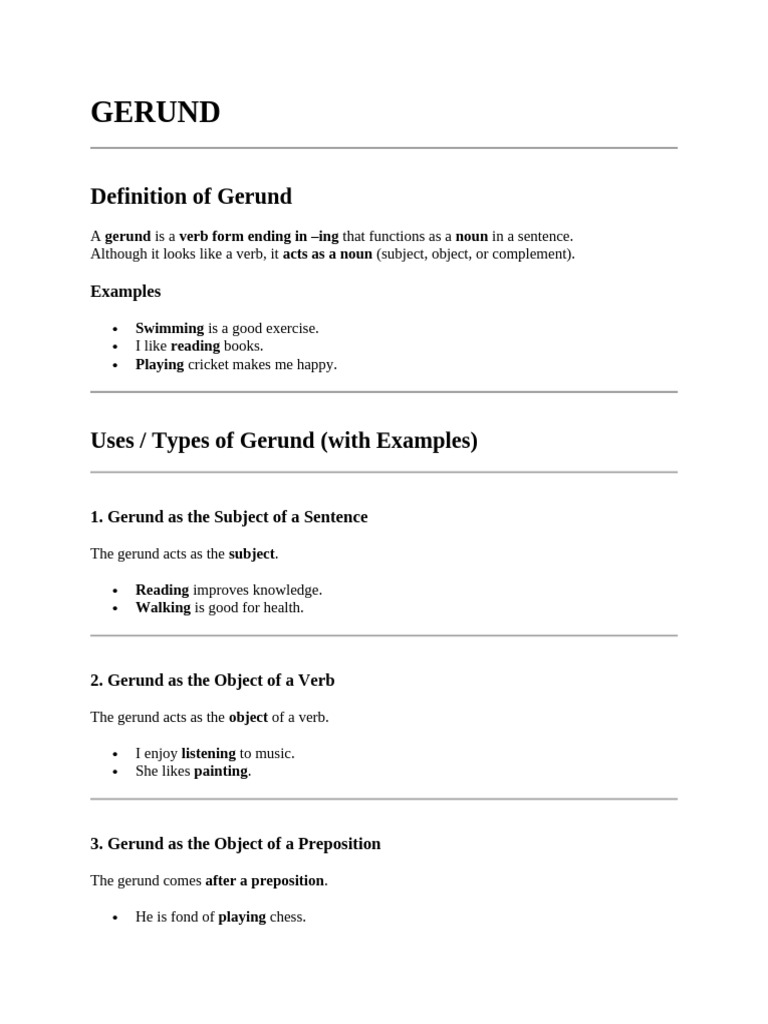 Gerund & classification with 50 MCQs | PDF | Verb | Adjective