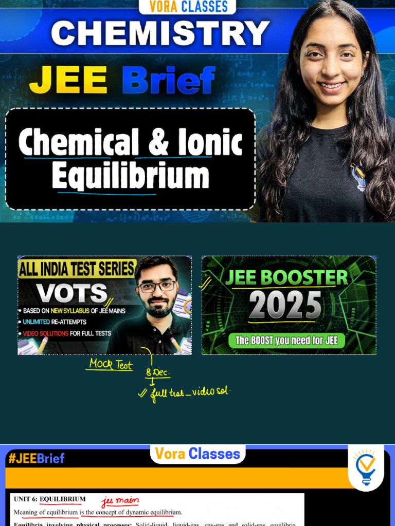 JEE Brief Chemical and Ionic Equilibrium One Shot for JEE Main and ...