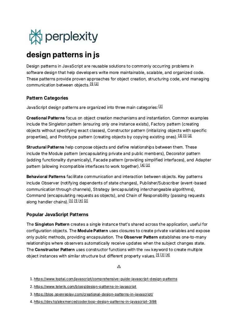 Design Patterns in Js | PDF | Software Design Pattern | Constructor ...
