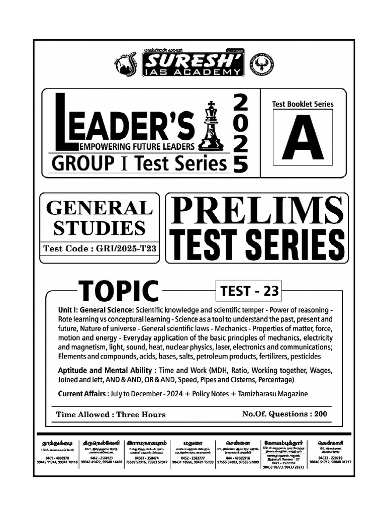 Leaders Test 23 Question | PDF | Transformer | Magnetism