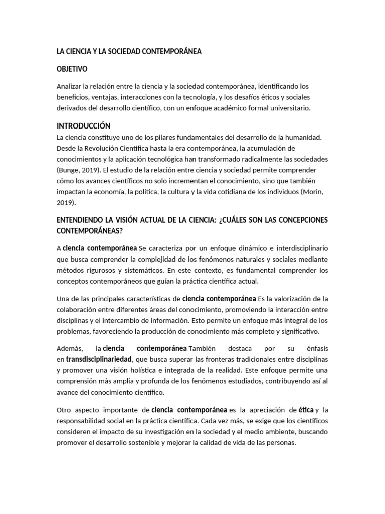 La Ciencia y La Sociedad Contemporanea | PDF | Karl Popper | Science