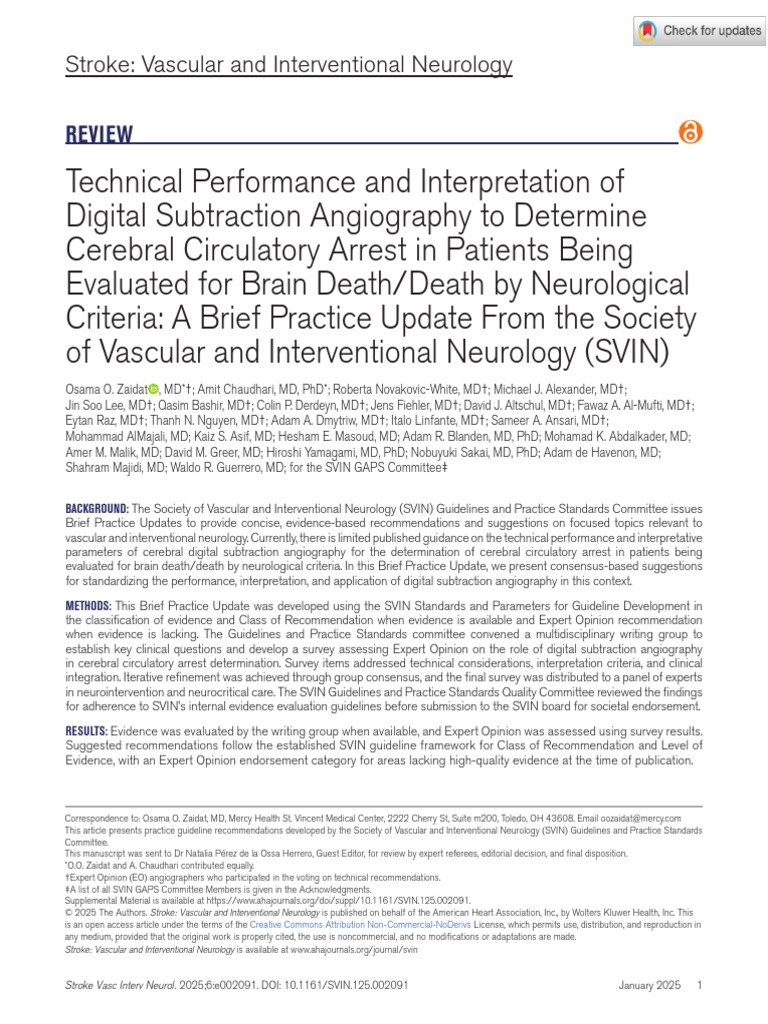 DSA in Cerebral Circulatory Arrest | PDF | Angiography | Medicine