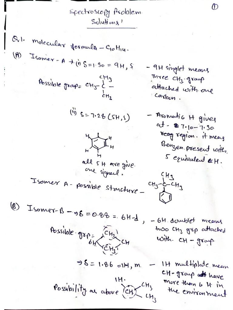 Spectroscopy Problem Solutions | PDF