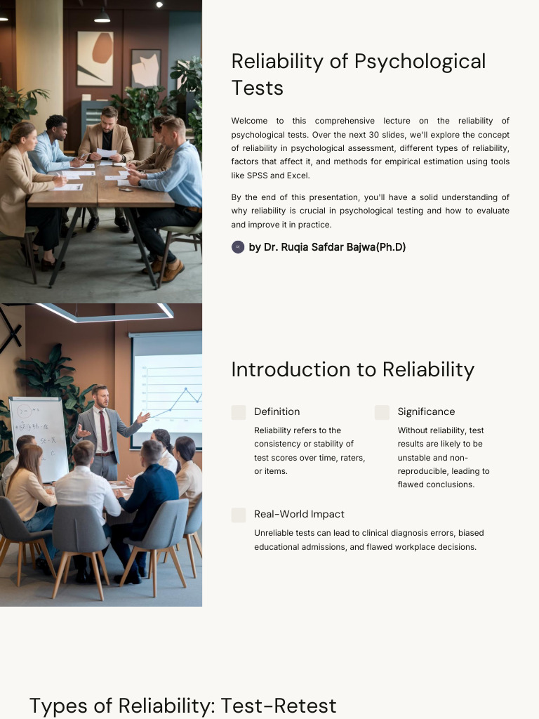 Understanding Psychological Test Reliability | PDF | Cronbach's Alpha ...