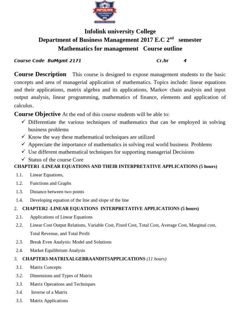 Maths for Mgt Outline-maths for Mgt Outline Dt-2025!02!20 08-38-17 ...