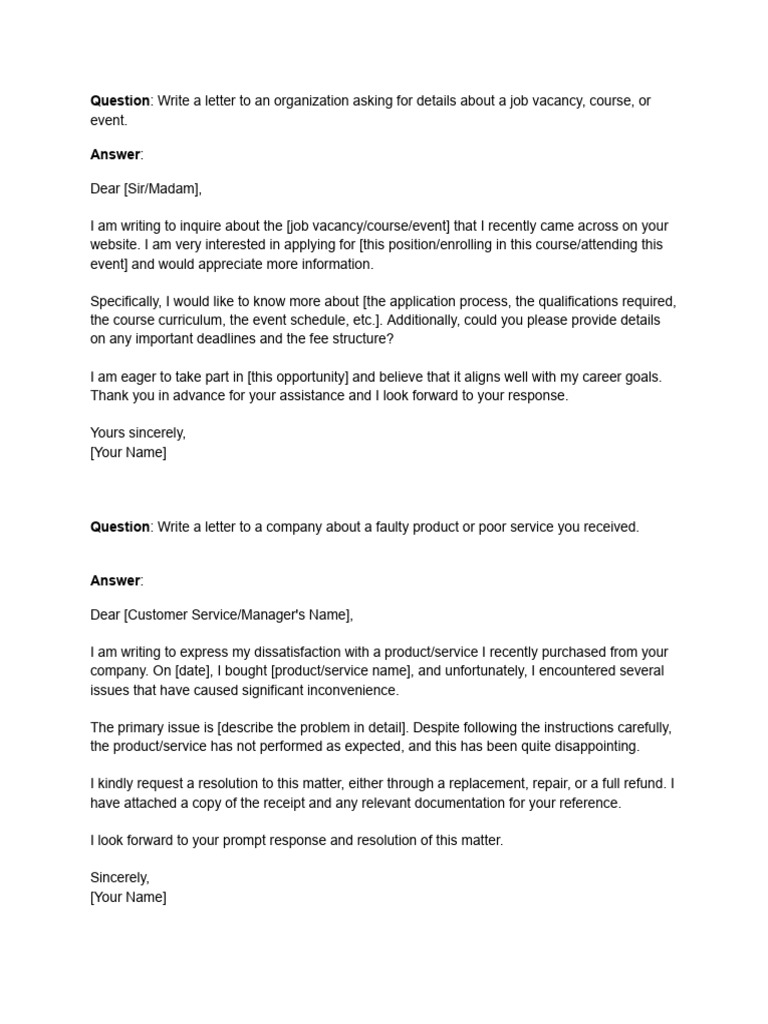 Formal Letters | PDF