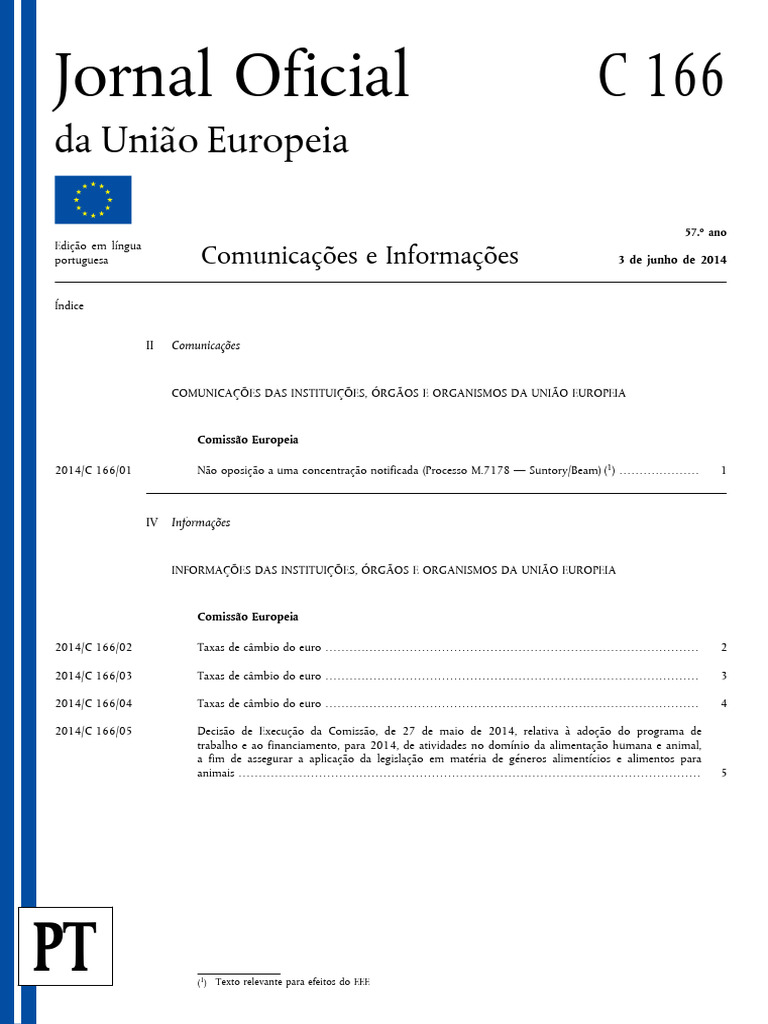OJ_C_2014_166_FULL_PT_TXT | PDF | União Europeia | Medicina Veterinária