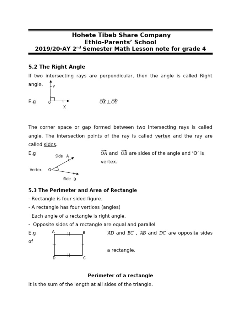 Grade 4 Maths | PDF | Rectangle | Triangle