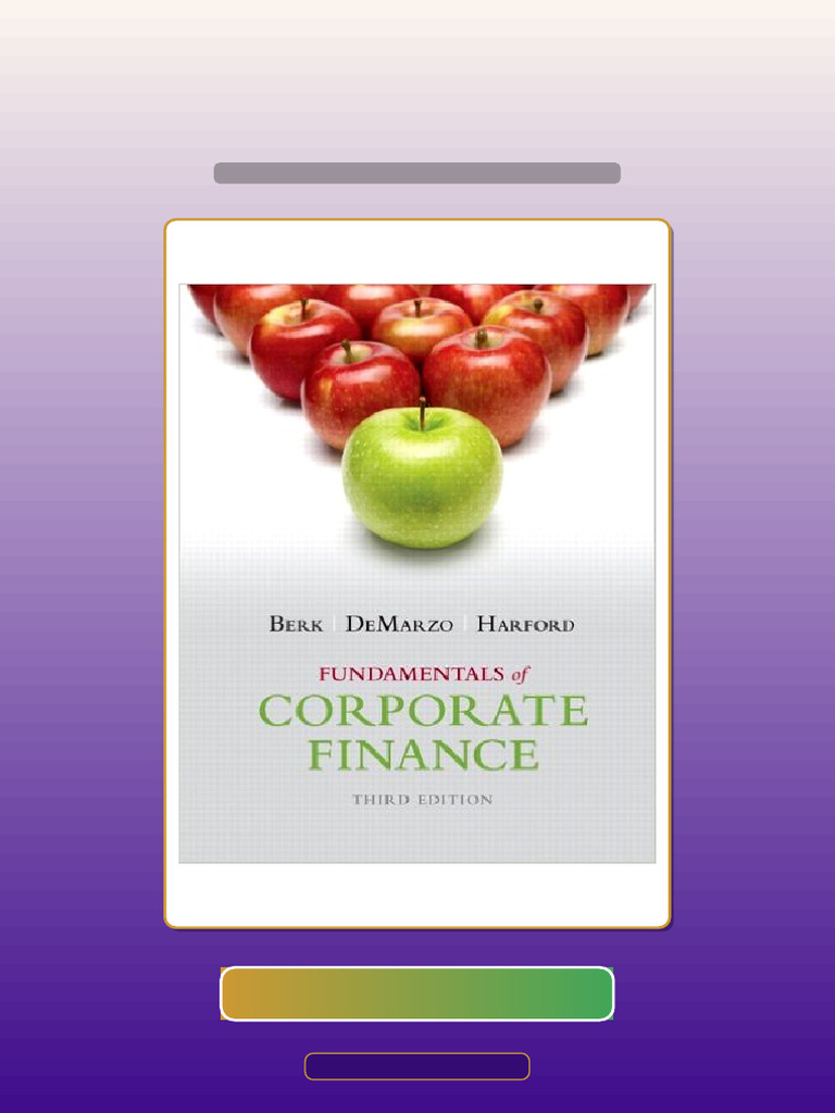Fundamentals of Corporate Finance 3rd Edition Jonathan Berk eBook and ...