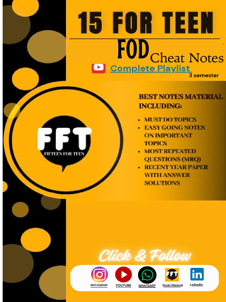 FOD Cheat Sheet (1) | PDF | Analytics | Data