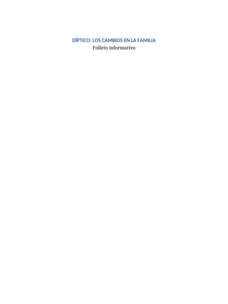 Cambios en la Familia: Tipos y Adaptación | PDF