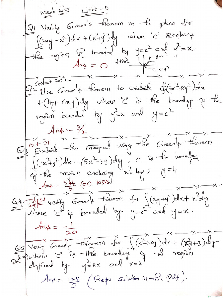 Unit 5 Greens, Gauss,Stokes | PDF