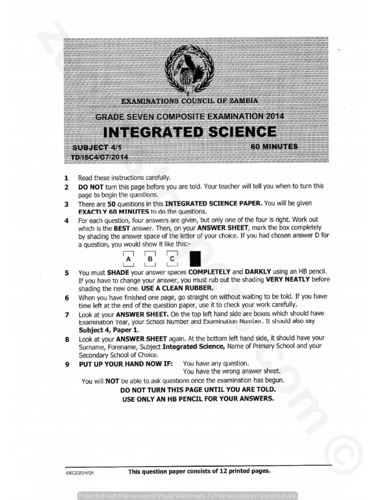 g7 Science 2014 | PDF