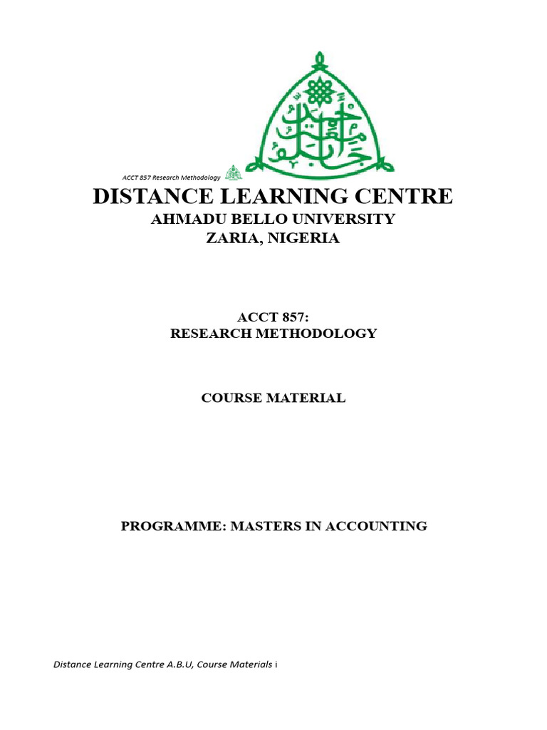 Research Methodology - ACCT 857 | PDF | Knowledge | Methodology