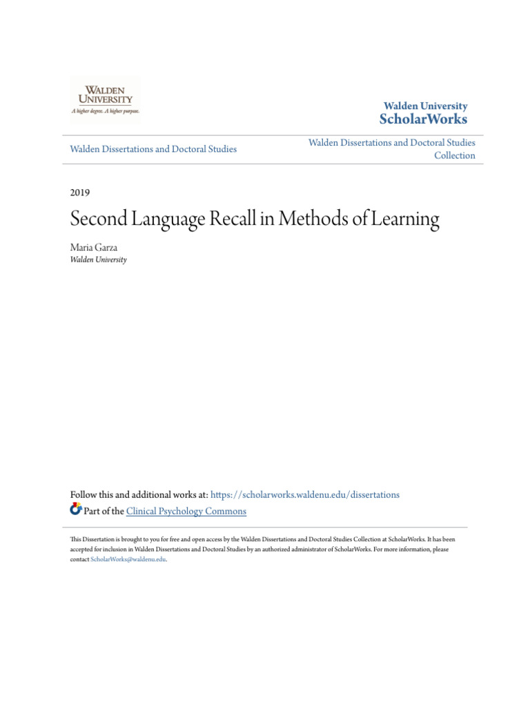 Second Language Recall Strategies Study | PDF | Language Acquisition ...