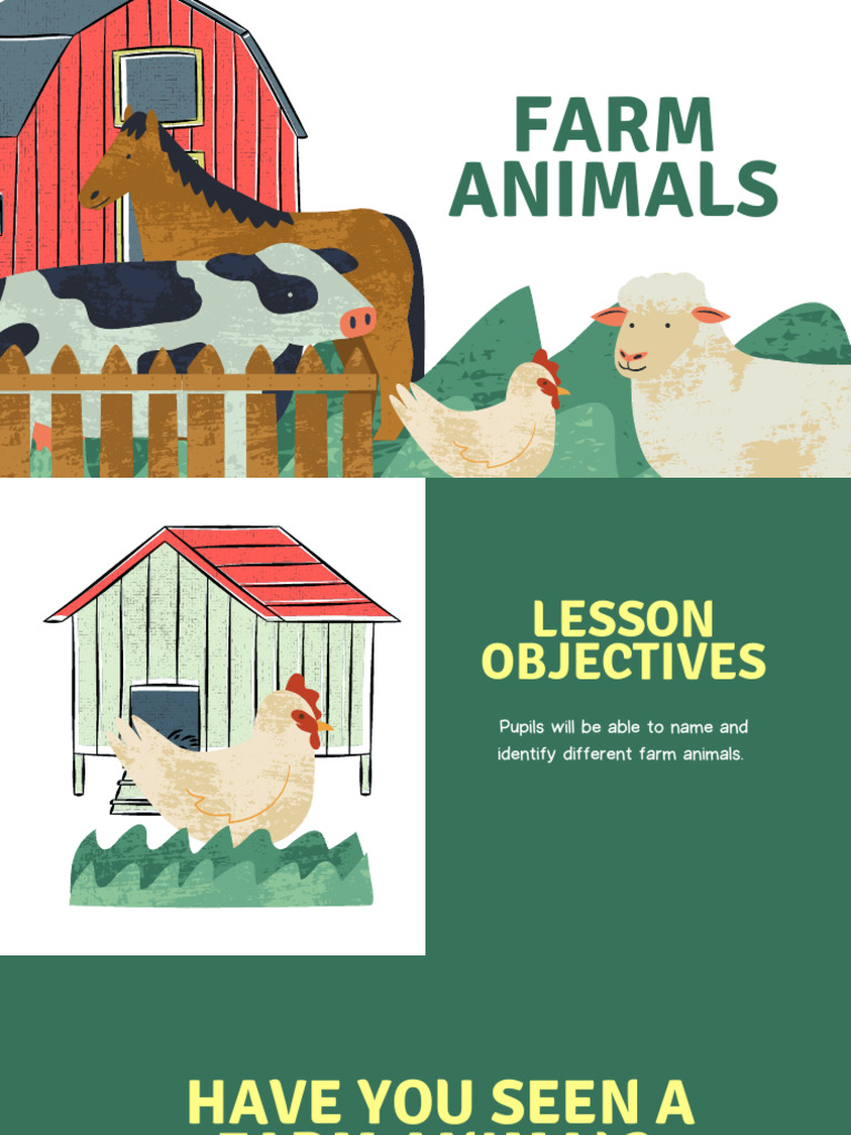 Green and White Clean Minimalist Farm Animals Science Lesson ...