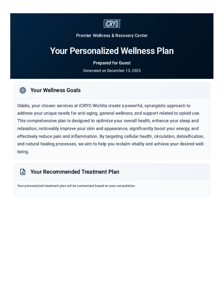 Personalized Wellness Plan - Guest | PDF | Health Care | Medicine