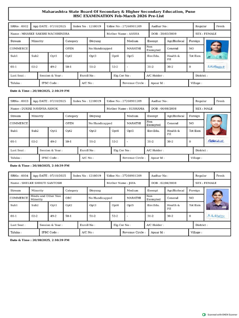 Pre List | PDF