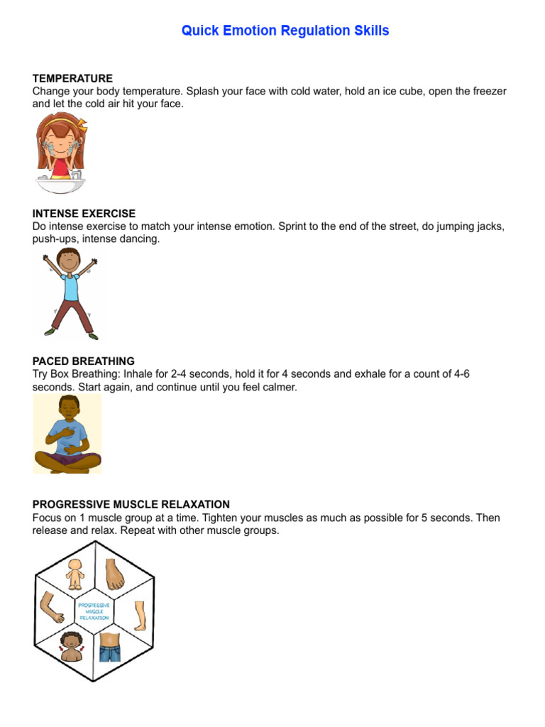 Emotion Regulation Quick Tips | PDF