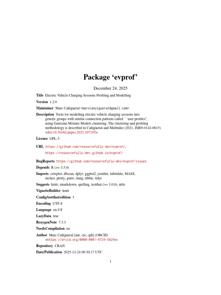 EV Charging Session Profiling Tools | PDF | Logarithm | Probability ...