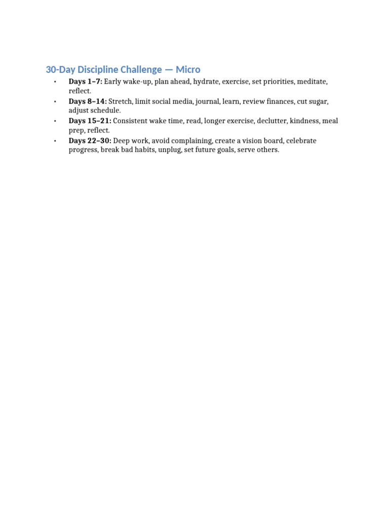 30-Day Discipline Challenge Guide | PDF