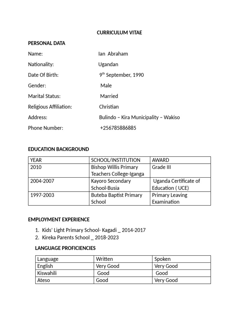 IAN'S CV | PDF