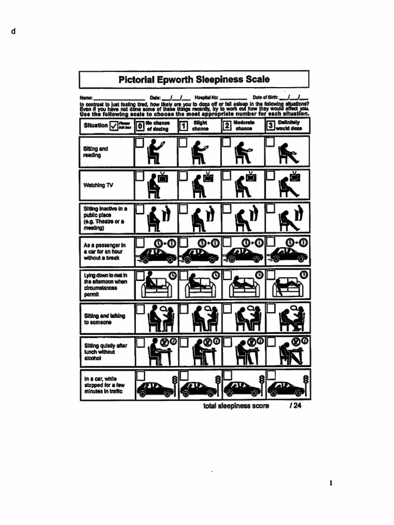 Pictorial Epworth Sleepiness Scale | PDF