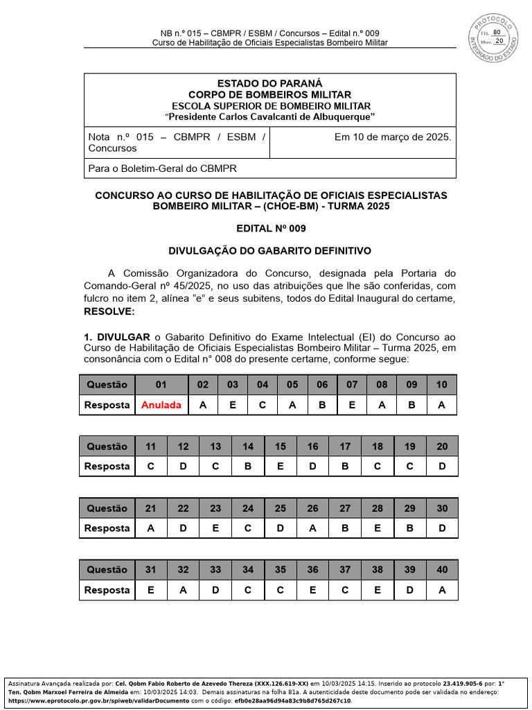 ESBM – NB N° 015 – EDITAL N° 009 – CONCURSO AO CHOE-BM – TURMA 2025 ...