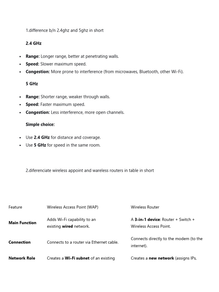 NETWORKING TEST PREPARETION CONCEPTS (2) | PDF | Wi Fi | Wireless ...